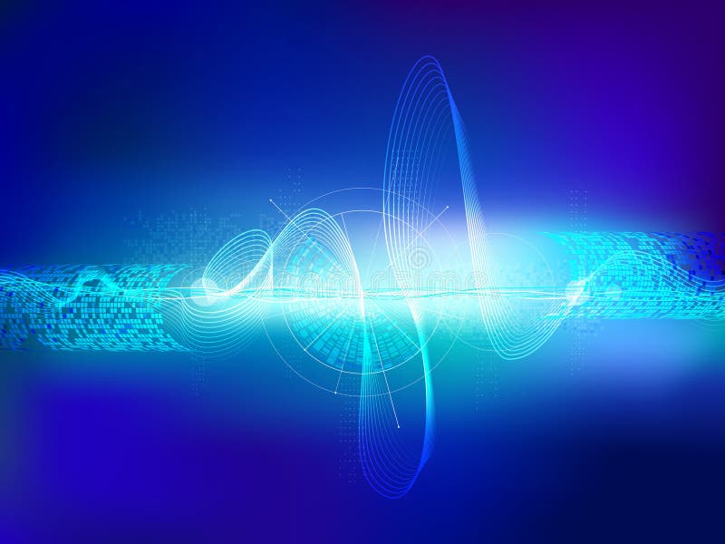 Abstruct A004 Technological Background with Pulse Shape Vector ...