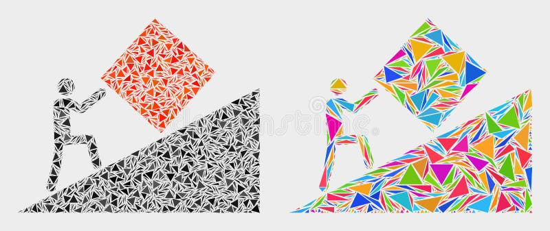 Vector Absurd Work Mosaic Icon of Triangles Stock Vector - Illustration ...