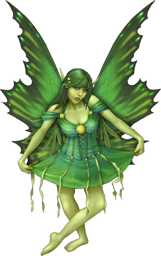 Green Dragonfly Fairy stock illustration. Illustration of white - 33248701