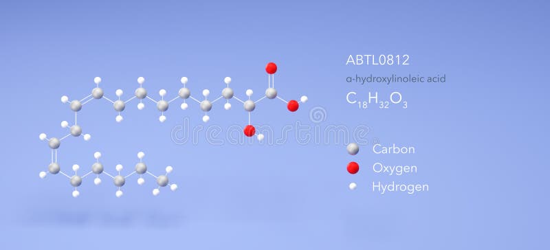 Abtl0812 Molecule, Molecular Structures, Alpha-hydroxylinoleic Acid, 3d ...
