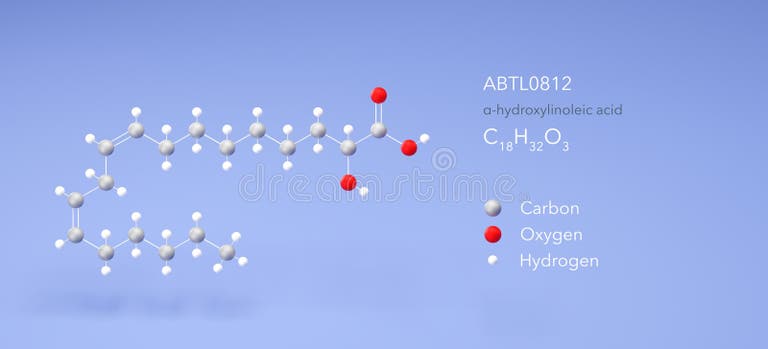 Abtl0812 Molecule, Molecular Structures, Alpha-hydroxylinoleic Acid, 3d ...