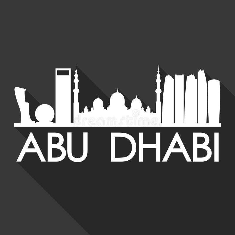 Abu Dhabi Arab Emirates Icon Vector Art Flat Shadow Design Skyline City ...