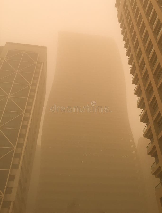 Abu Dhabi dust storm stock image. Image of weather, storm - 174953713