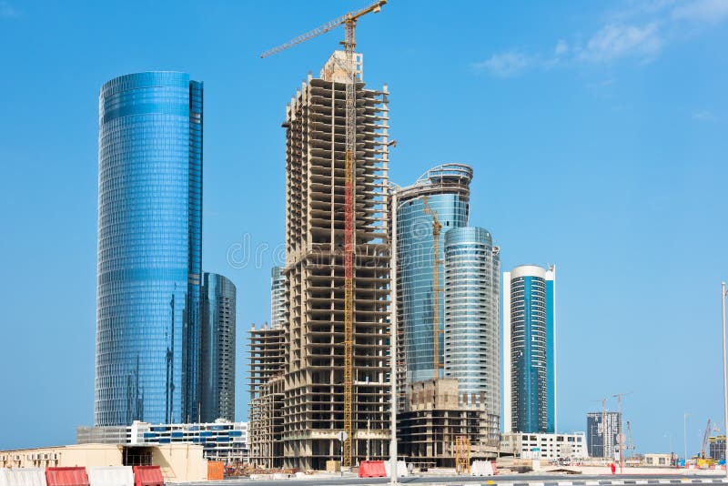 Abu Dhabi New District with Skyscrapers Construction Stock Image ...