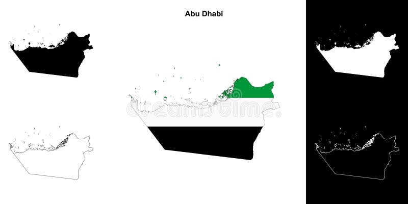 Abu Dhabi outline map stock vector. Illustration of cartography - 356681756