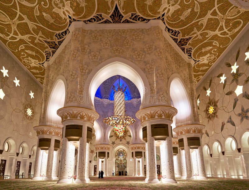 ABU DHABI. Sheikh Zayed Grand Mosque Editorial Stock Image - Image of ...