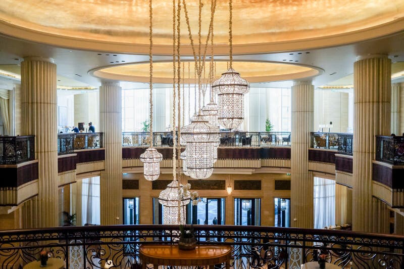 Abu Dhabi. Summer 2016. Bright and Modern Interior Luxury Hotel St ...