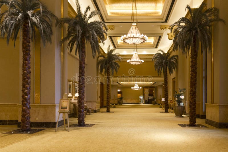 Corridor Inside the Emirates Palace in Abu Dhabi Stock Photo - Image of ...