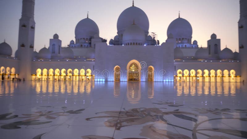 Sheikh Zayed Mosque in Abu Dhabi, UAE. View Inside and Outside Stock ...