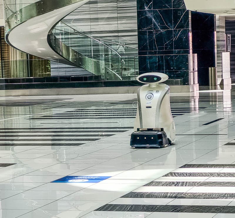 Abu Dhabi, UAE - 08.04.2022 - Robot Assistant in the Hall Way at ADNEC ...