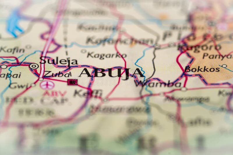 Abuja, Nigeria Highlighted on a World Map Stock Photo - Image of ...