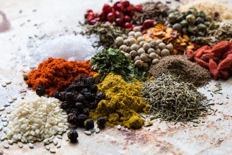 Abundance of color spices stock image. Image of group - 70335345