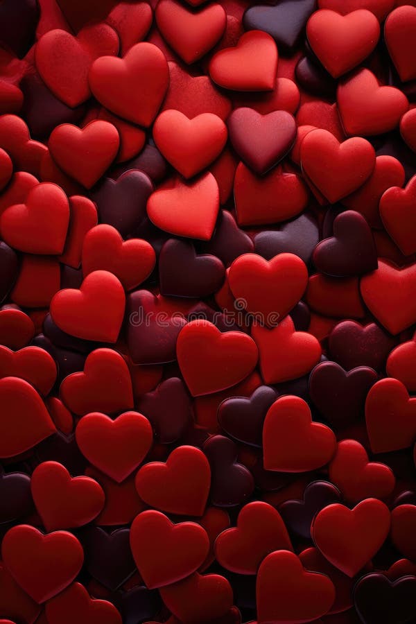 Abundance of Red and Black Hearts Stock Illustration - Illustration of ...