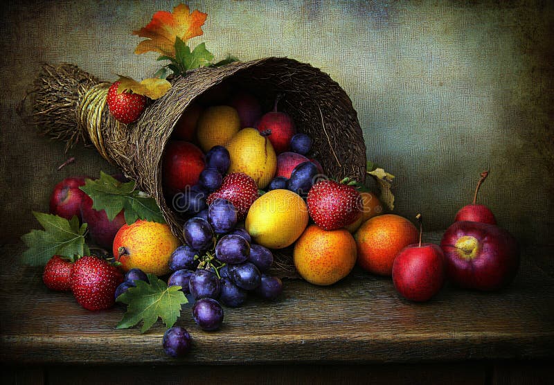 Abundant Autumn Harvest: Still Life of Fruit in High Quality Image ...