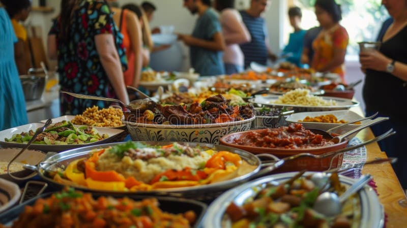 Abundant Buffet Table Spread Stock Image - Image of fresh, catering ...