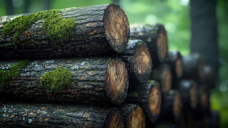 Abundant Collection of Logs Piled Together in a Natural Setting for ...