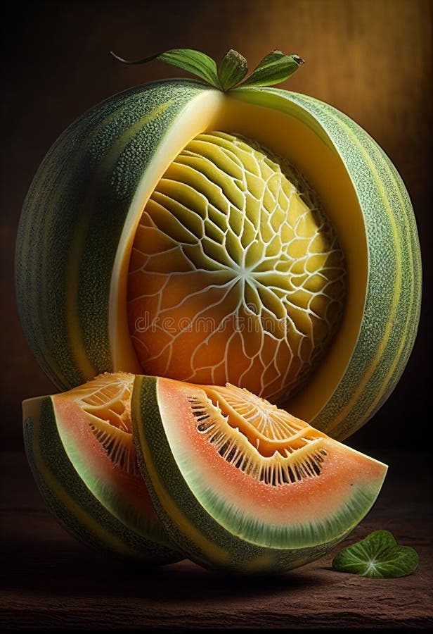 Abundant Harvest of Fresh Melons. AI Generated Stock Illustration ...