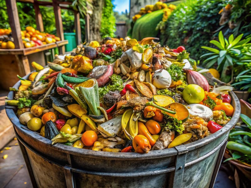Abundant Organic Compost Bin Overflowing with Decomposed Waste a Visual ...