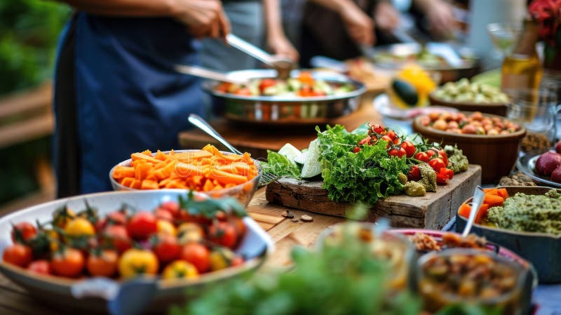 Abundant Variety of Food on Table Stock Image - Image of brunch, feast ...