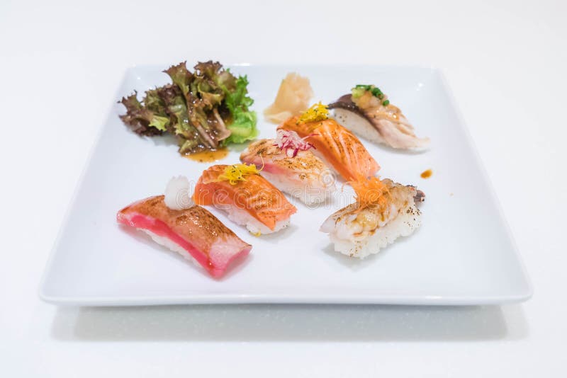 Aburi nigiri set stock image. Image of japan, eating - 90494833