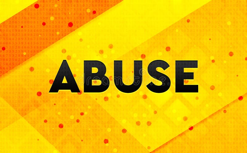 Abuse Abstract Digital Banner Yellow Background Stock Illustration ...
