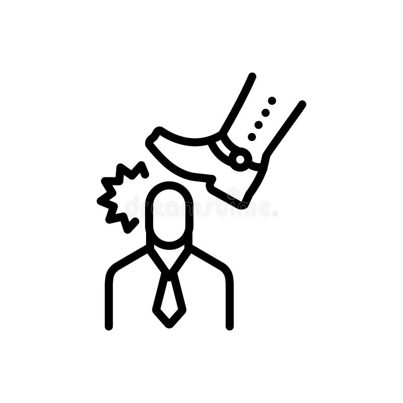 Black Line Icon for Abuse, Vilify and Beat Stock Vector - Illustration ...