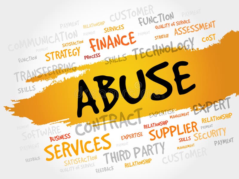 Abuse word cloud stock illustration. Illustration of corruption - 201340993