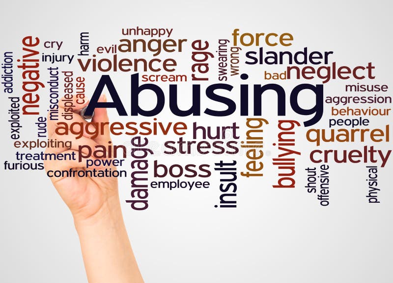 Abusing Word Cloud and Hand with Marker Concept Stock Illustration ...