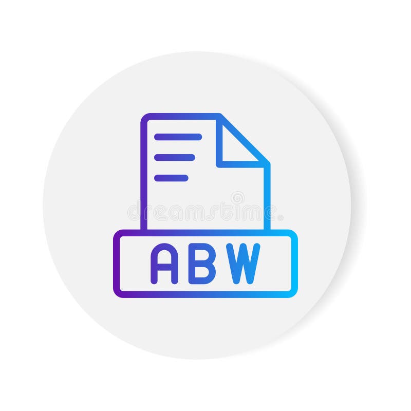 Abw Document Format File Icon. with Gradient Outlines. Vector ...