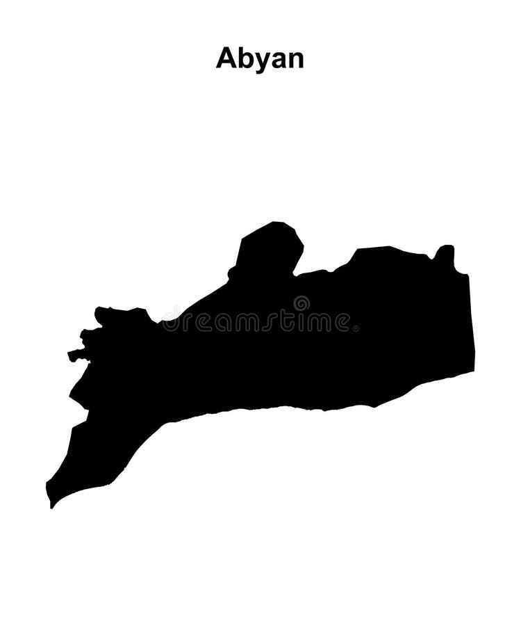 Abyan outline map stock vector. Illustration of atlas - 360691611