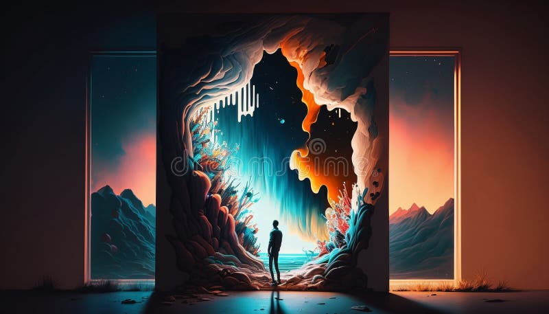 Into the Abyss Illustration Art Stock Illustration - Illustration of ...