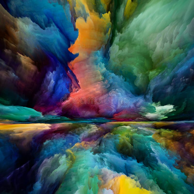 Abyss of Land and Sky stock illustration. Illustration of planet ...