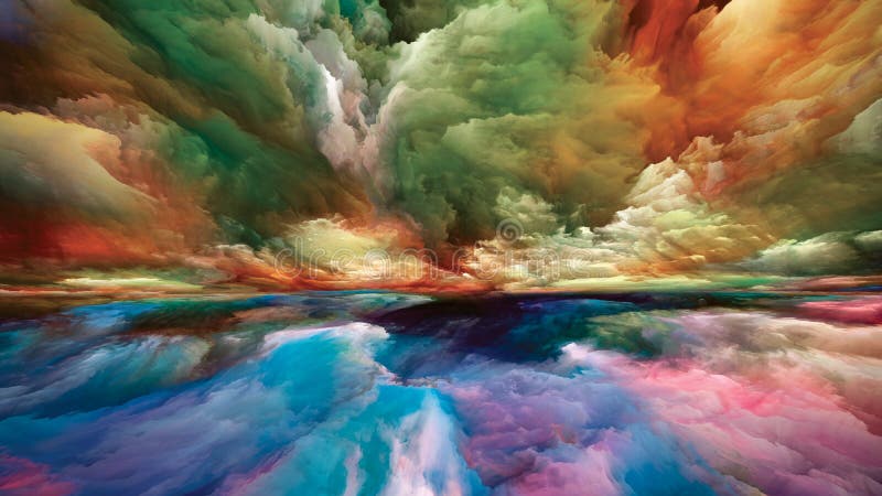 Abyss of Land and Sky stock illustration. Illustration of hallucination ...