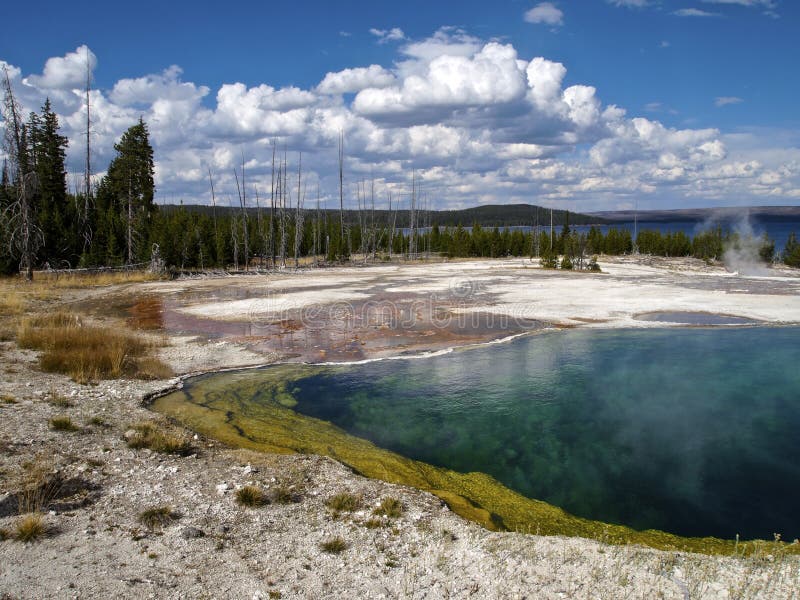 Abyss Pool at West Thumb Geyser Basin, Yellowstone National Park Stock ...