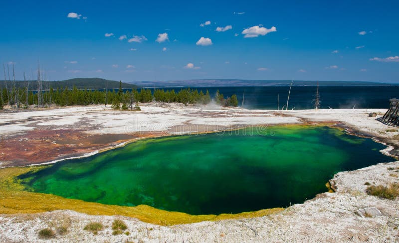 The Abyss Pool in Yellowstone National Park Stock Image - Image of ...