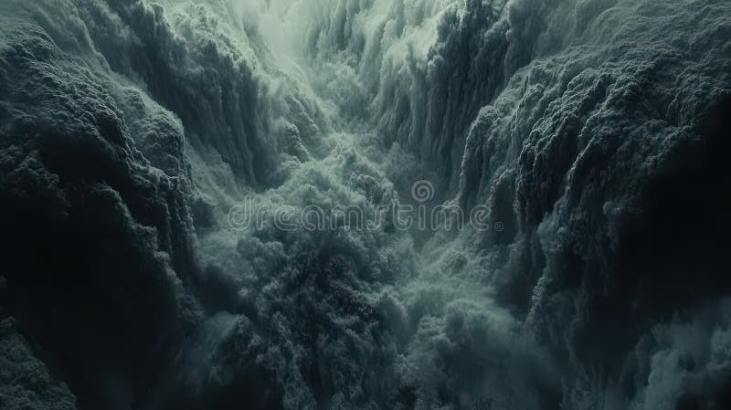 Abyssal Cascade: a Vision of Submerged Cliffs and Tumultuous Seascapes ...