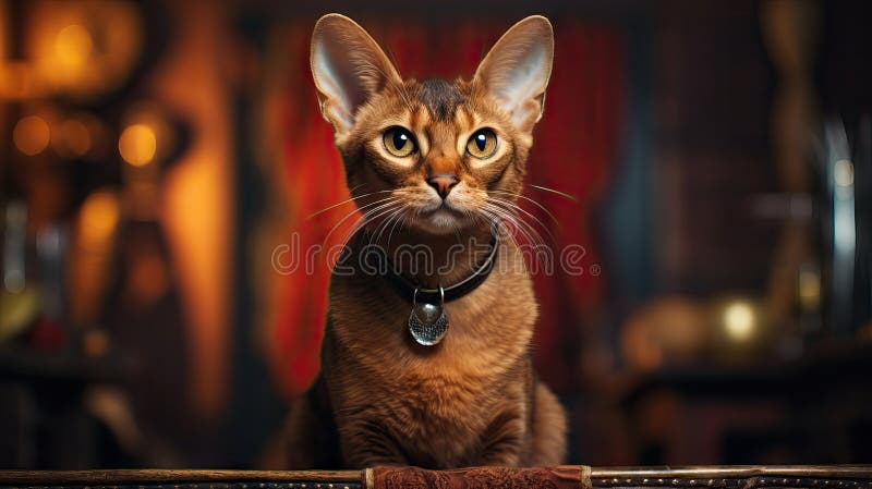 Abyssinian Cat in Amazing Detail AI Generated Stock Illustration ...
