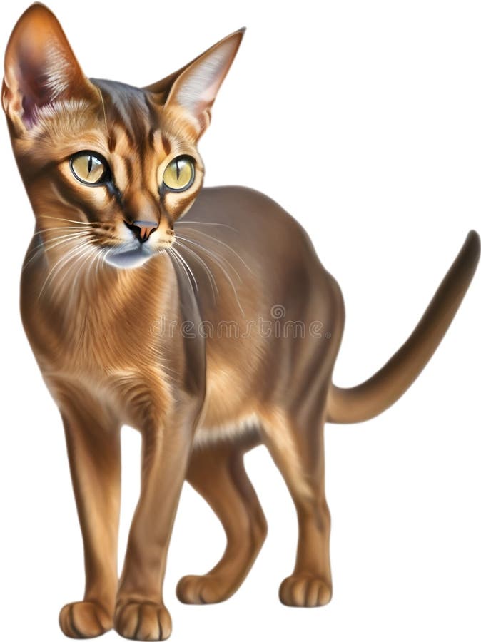 Abyssinian Cat, Colored-pencil Sketch of an Abyssinian Cat. AI ...