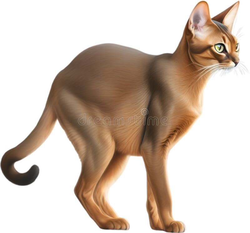 Abyssinian Cat, Colored-pencil Sketch of an Abyssinian Cat. AI ...