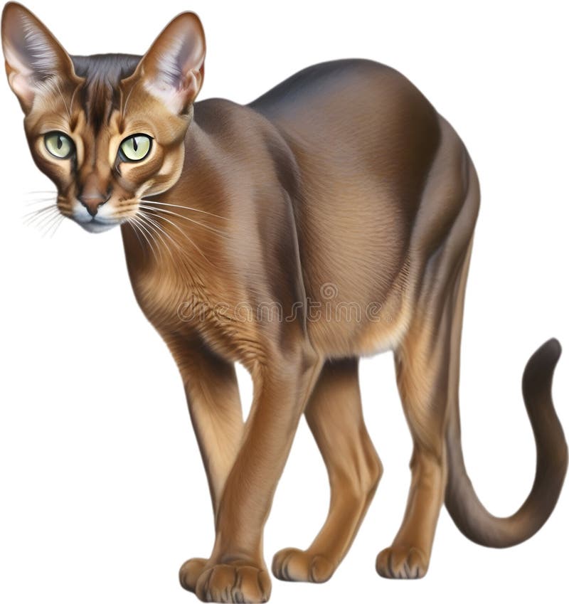 Abyssinian Cat, Colored-pencil Sketch of an Abyssinian Cat. AI ...