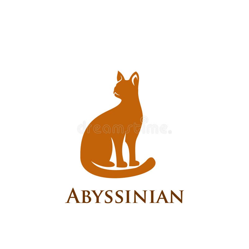 Abyssinian cat logo icon stock vector. Illustration of company - 130483879