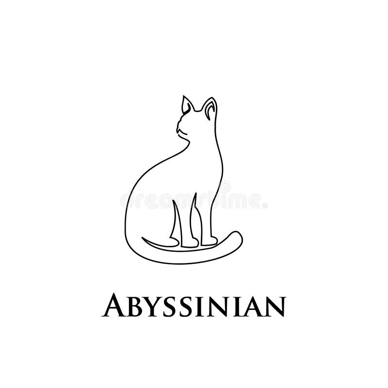 Abyssinian cat logo icon stock vector. Illustration of company - 130483879