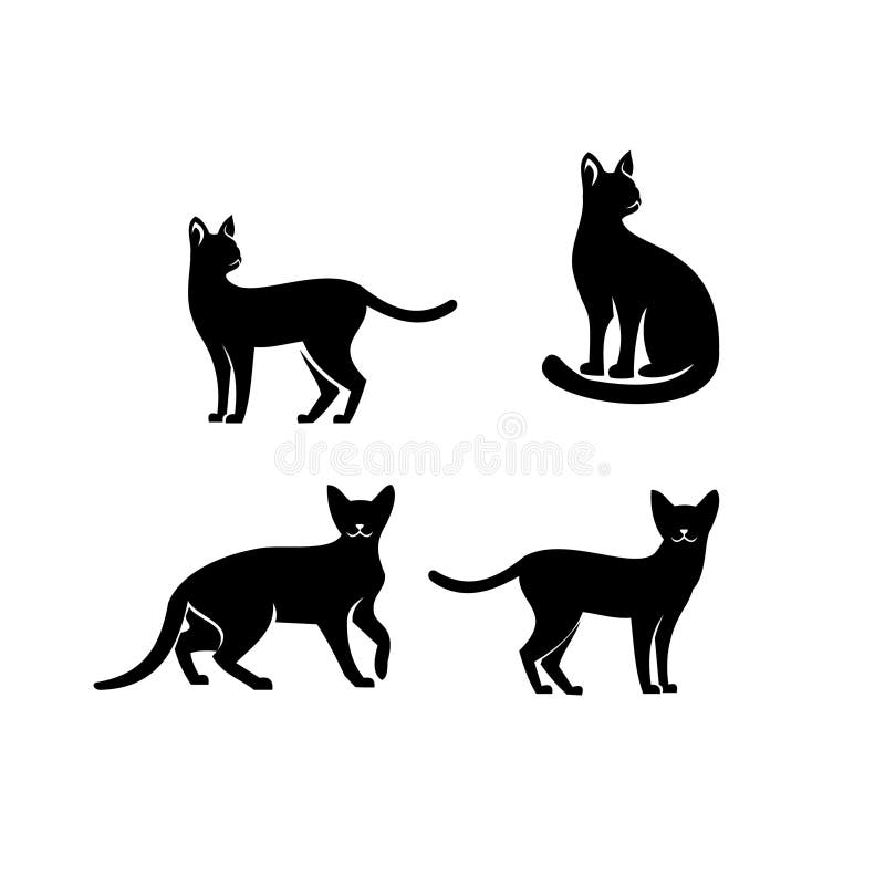 Abyssinian Cat Logo Icon Designs Vector Stock Vector - Illustration of ...