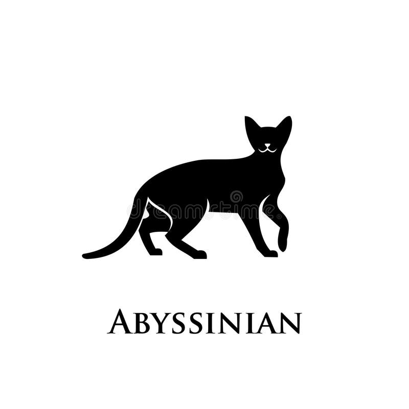 Abyssinian cat logo icon stock vector. Illustration of company - 130483879