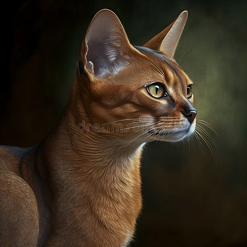 Abyssinian Cat in Natural Environment Stock Illustration - Illustration ...
