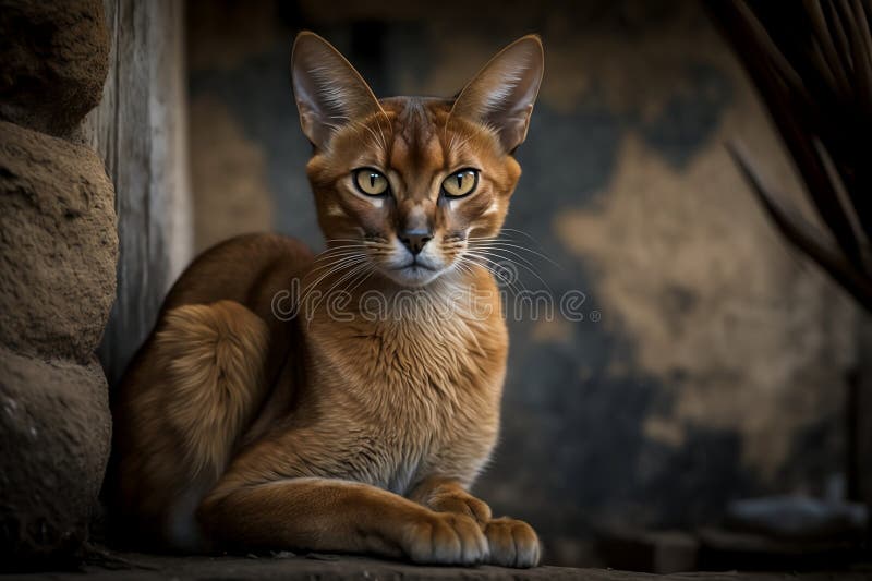 Abyssinian Cat in Natural Environment Stock Photo - Image of young ...