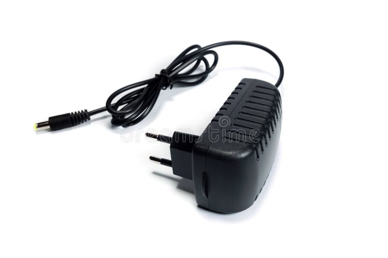 AC Adapter, Charger Isolated on White Background Stock Image - Image of ...