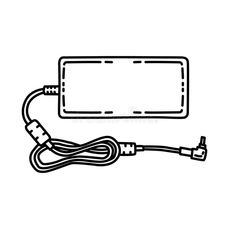 AC Adapters for Laptop Icon. Doodle Hand Drawn or Outline Icon Style ...
