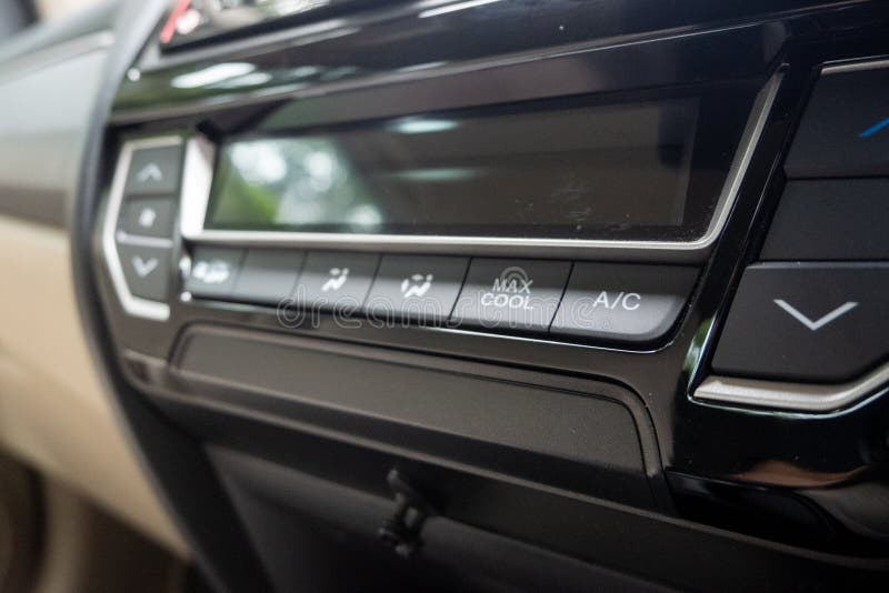 AC Air Conditioning Control Button on the Car Dashboard. Stock Photo ...