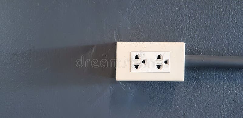 AC Alternating Current Electricity Plug Outlet and Pipeline Install on ...